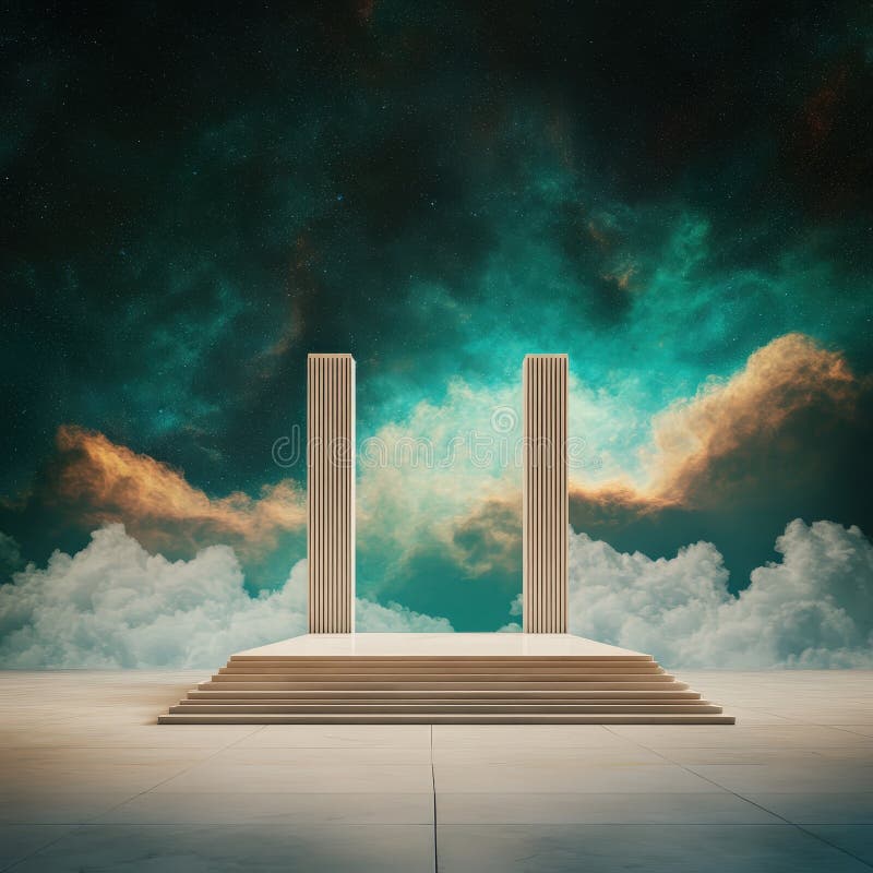 Celestial Stage: Minimalist Architecture in a Dreamlike Landscape ...