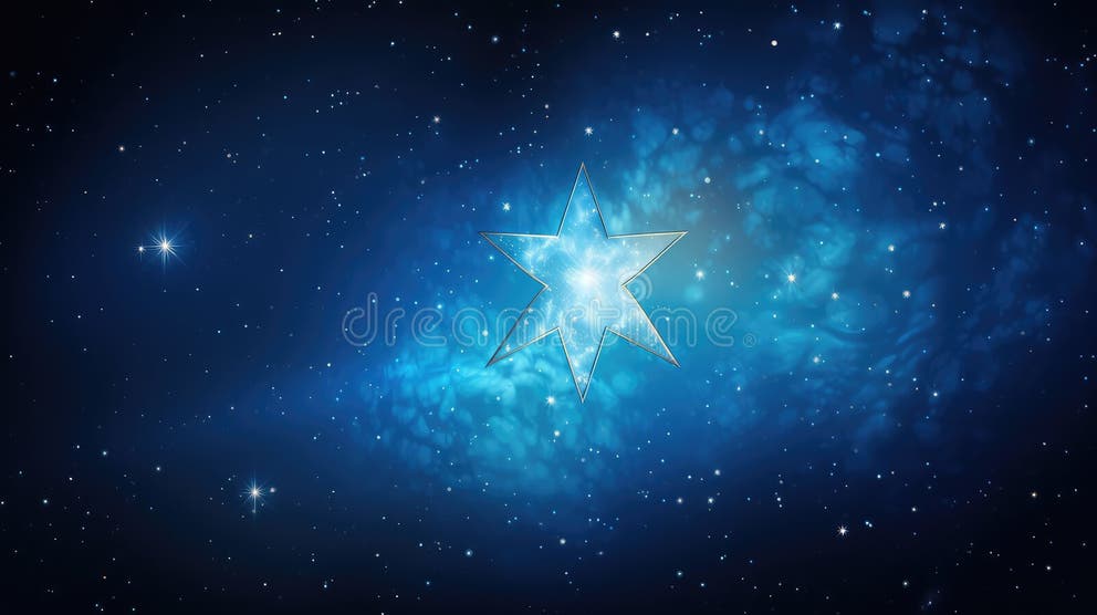 Celestial Star Blue Background Stock Illustration - Illustration of ...