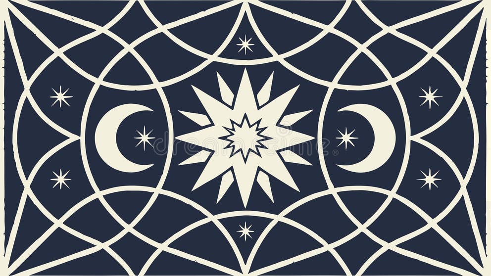 Celestial Star and Moon Pattern, Night Sky Motif, Vector Design ...