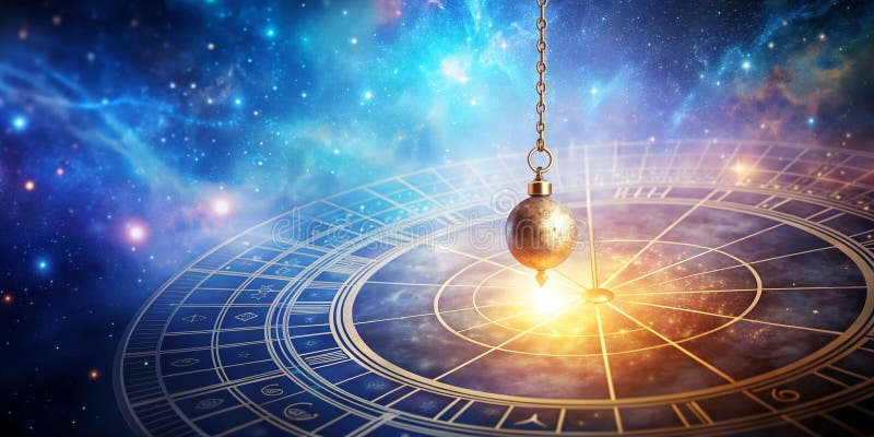 Celestial Swing Pendulum Over Glowing Astrological Chart AI-Created ...