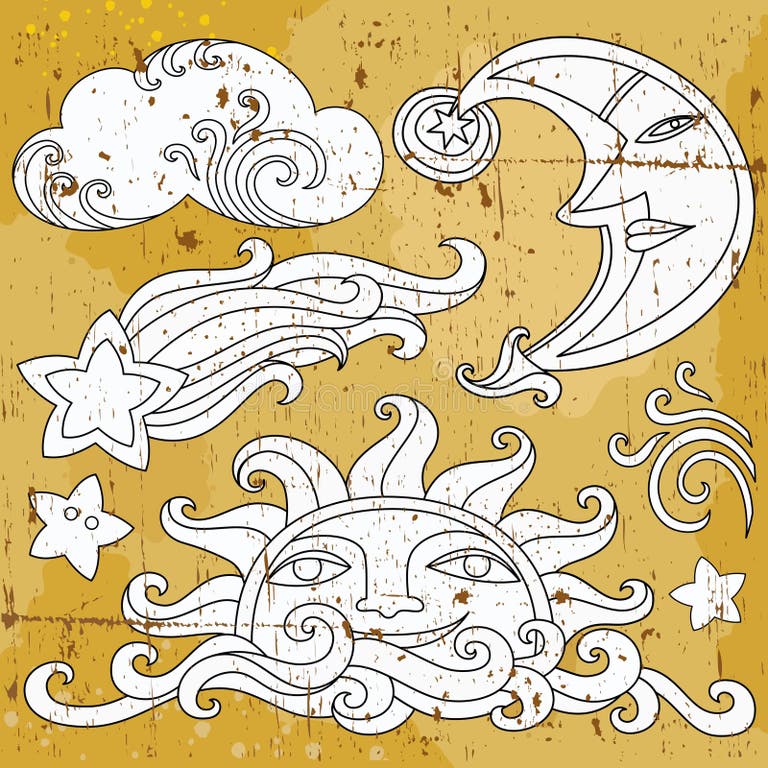 White Celestial Symbols Stock Illustrations – 3,563 White Celestial ...