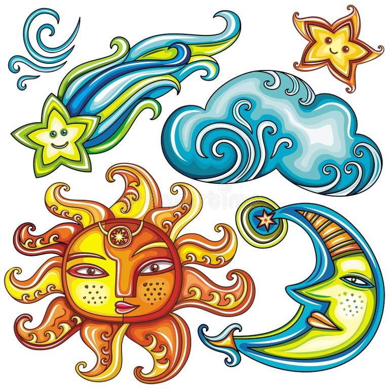 Celestial Icons Symbols Stock Illustrations – 905 Celestial Icons ...