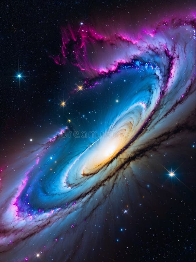 Celestial Symphony a Captivating View of a Colorful Galaxy.AI Generated ...