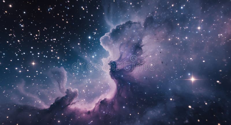 Celestial Symphony. a Cosmic Dance of Stars and Nebula in the Depths of ...