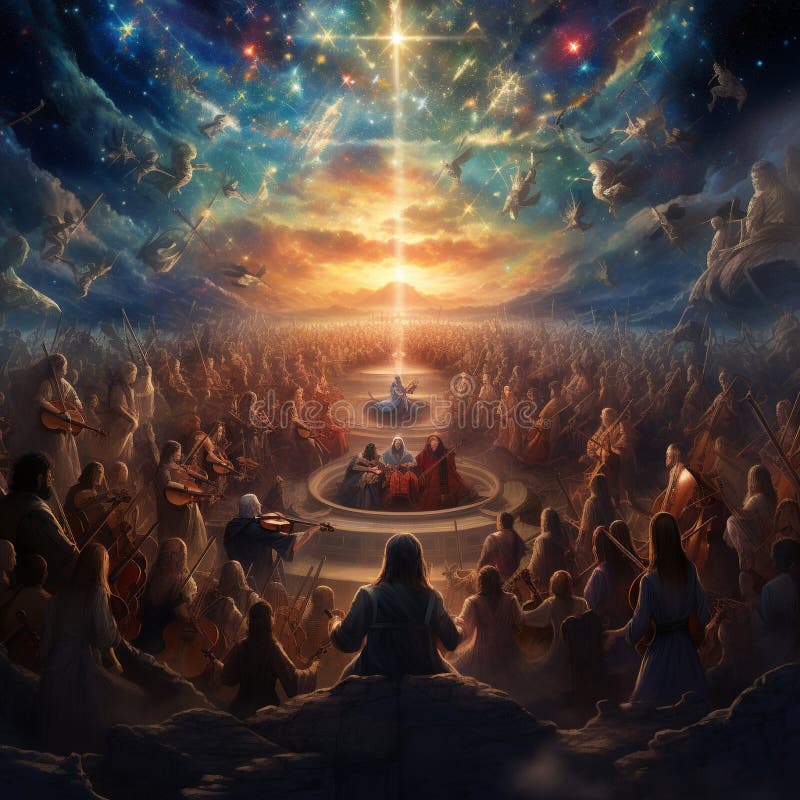 Celestial Symphony: Faith Uniting in Harmony Stock Photo - Image of ...
