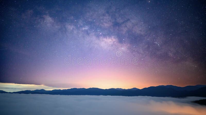 Celestial Symphony of Spring: Milky Way Sky with Rolling Clouds. New ...