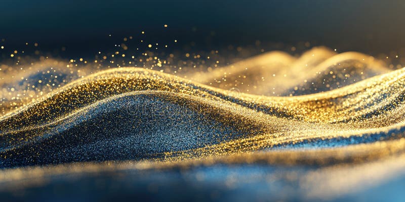 A Celestial Symphony: Where Blue and Gold Intertwine in a Dance of Light and Shadow Stock ...