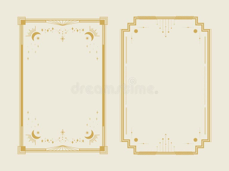 Celestial Tarot Card Border Templates. Celestial Esoteric Decorative ...