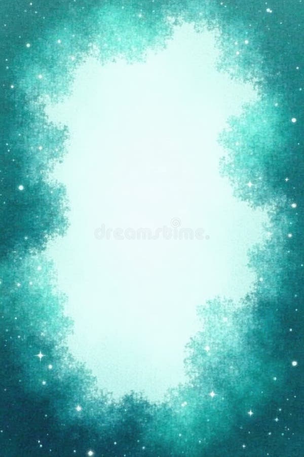 Celestial Teal Gradient Soft White Mist Center Painterly Border Palette ...