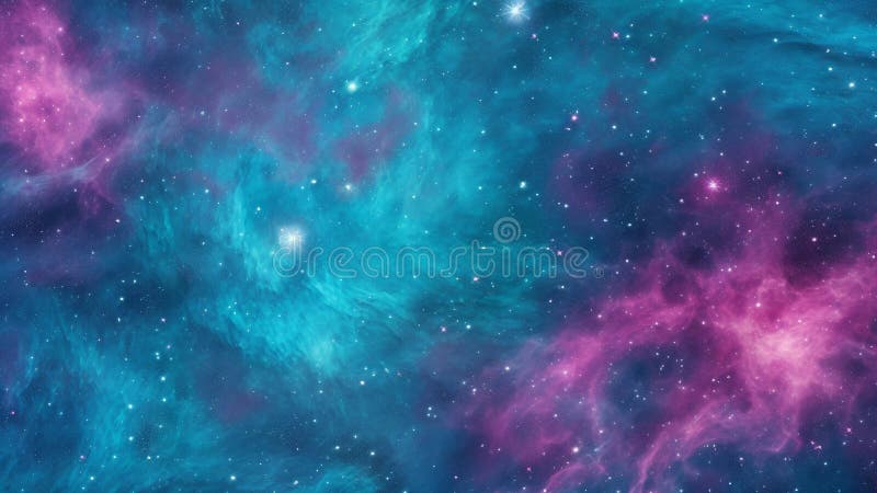 Celestial Teal and Magenta Mystique Cosmic Nebula Pattern Stock ...
