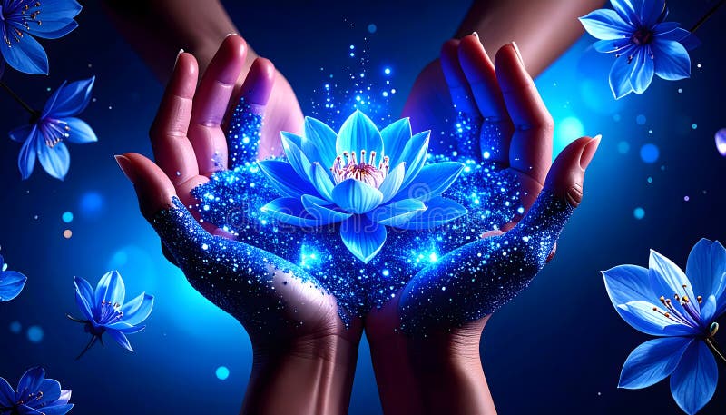 Celestial Touch: Glitter-Skinned Woman in Fantasy Light Stock Photo ...