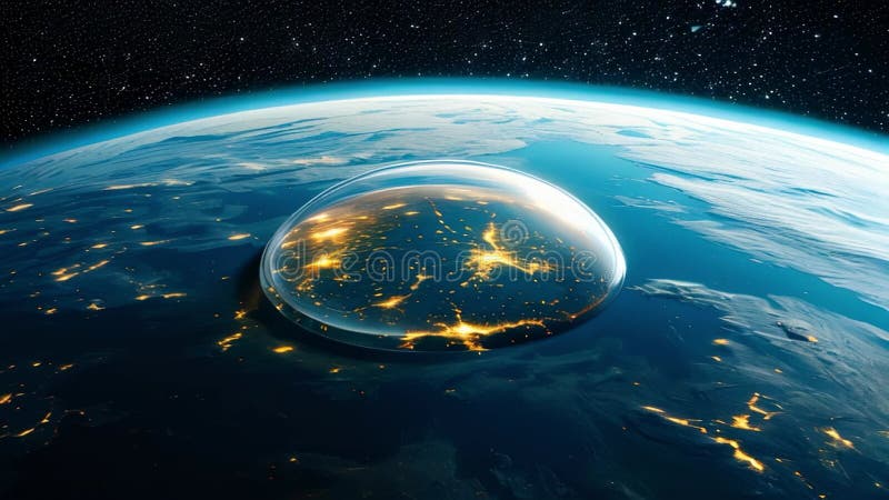 Celestial View of Flat Earth: Transparent Dome Encapsulation Animation ...