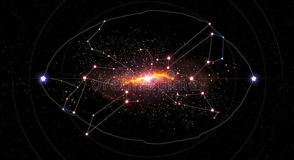 A Celestial Visualization Featuring Luminous Constellations and ...