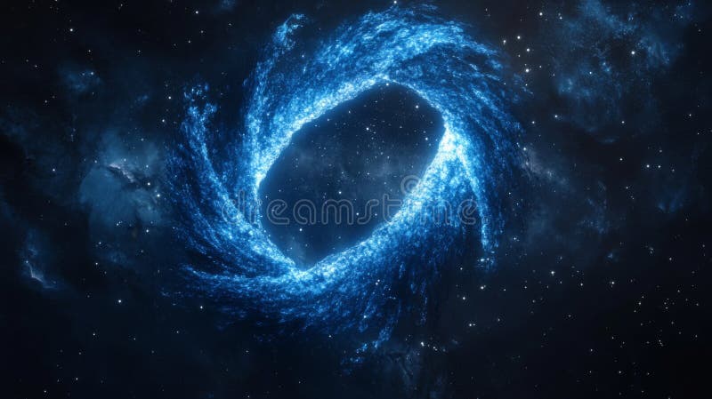 Celestial Vortex a Glowing Blue Nebula in Space Stock Illustration ...