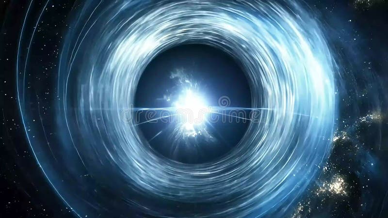 Celestial Vortex. Luminous Center, Swirling Blue Energy, and Starry ...