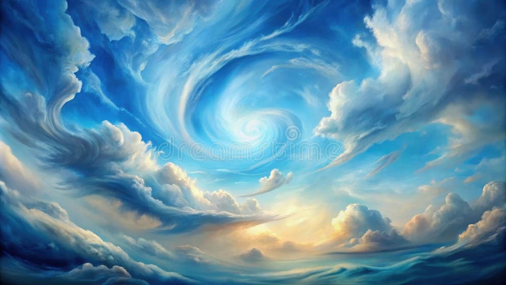 Celestial Vortex a Whirlwind of Clouds and Light in a Dreamlike Sky ...