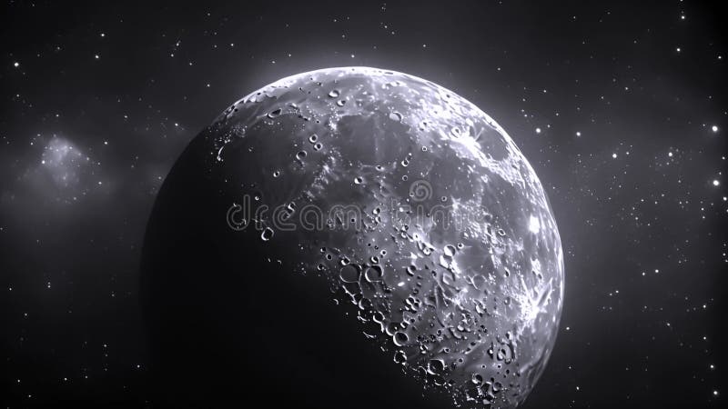 Celestial Voyage: Animated Exploration of Moon in Space. Stock Footage ...