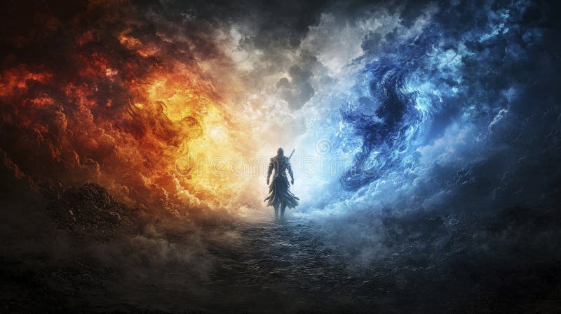 Celestial Warrior Enters Dimensional Rift Epic Fantasy Scene Surreal ...