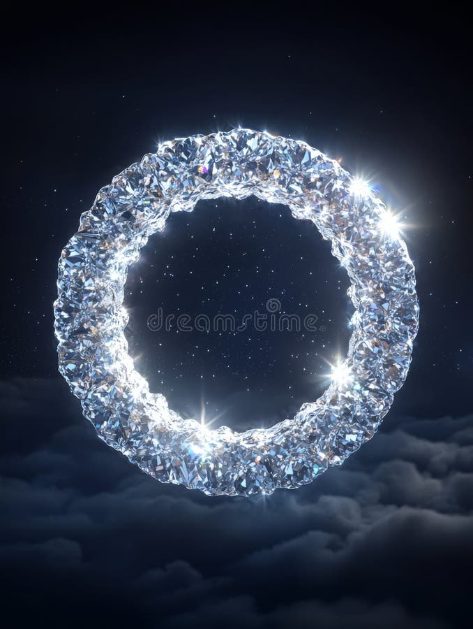 Celestial Water Ring: a Night Sky Dream Stock Illustration ...