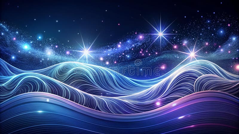 Celestial Wave: a Cosmic Ocean Generative AI Stock Illustration ...