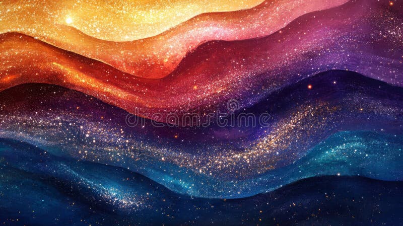 Celestial Waves of Glittering Cosmic Dust Stock Illustration ...