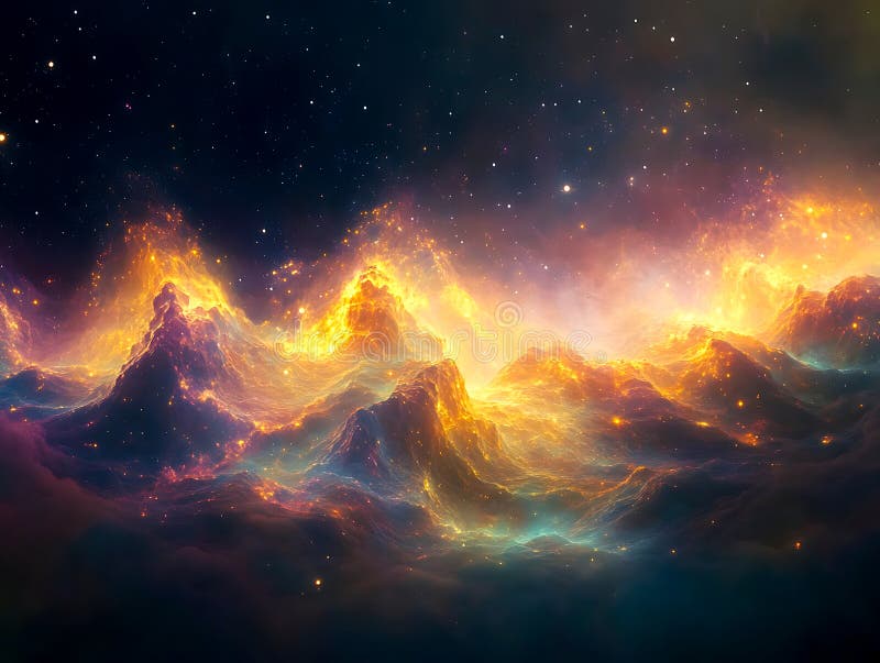 Celestial Waves of Light, Ai Generated Stock Illustration ...