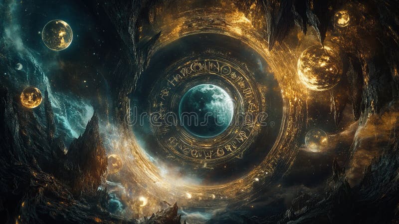 Celestial Whimsigothic Design with Mystical Planetary Alignment and ...