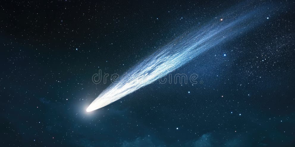 A Celestial White Comet Streaking Across the Night Sky for Cosmic ...