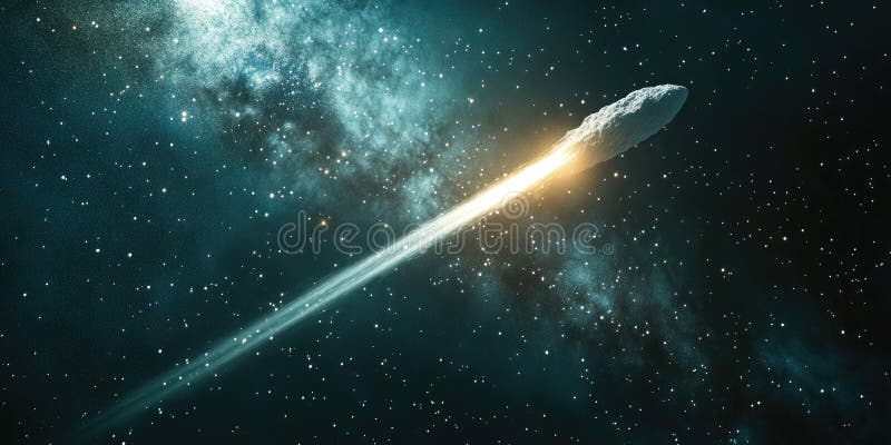 A Celestial White Comet Streaking Across the Night Sky for Cosmic ...