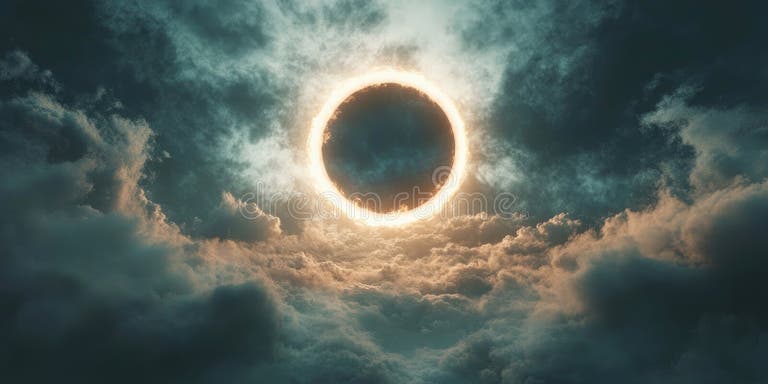 A Celestial White Eclipse with Glowing Corona for Heavenly Astronomical or Cosmic Design ...