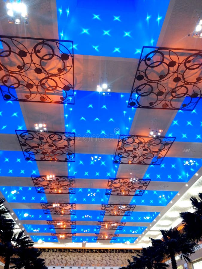 Celing Decoration with Glass Stock Photo - Image of glass, court: 57690886