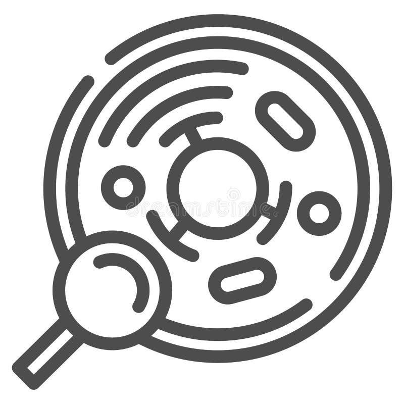 Cell Analysis Line Icon, Medical Tests Concept, Bacteriological Test ...