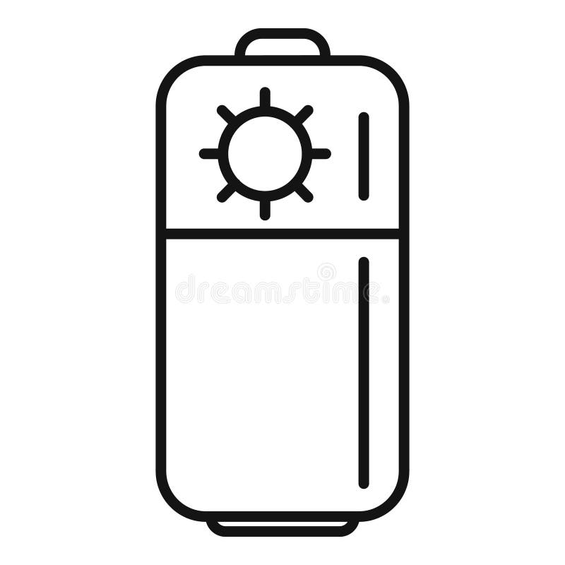 Cell Battery Icon Outline Vector. Solar Panel Energy Stock Illustration ...