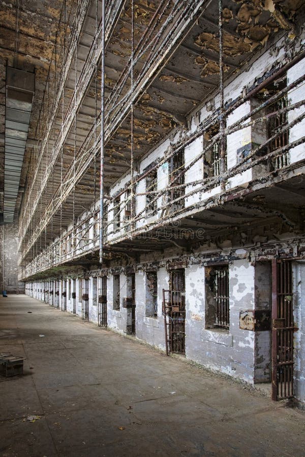 Cell Block of the Inside of an Old Prison Stock Photo - Image of cage ...