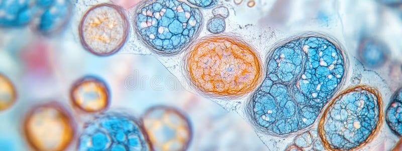 Cell Close-up Under a Microscope. Selective Focus Stock Photo - Image ...