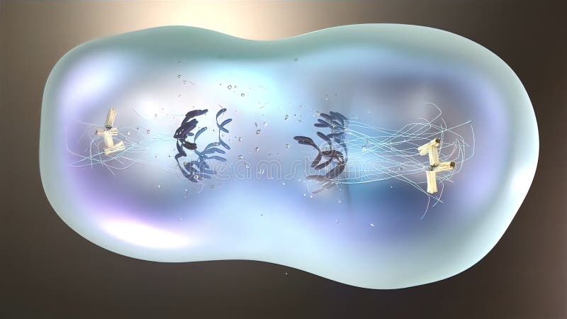 Cell Division or Cloning Cells. Stem Cells Dividing Under the ...