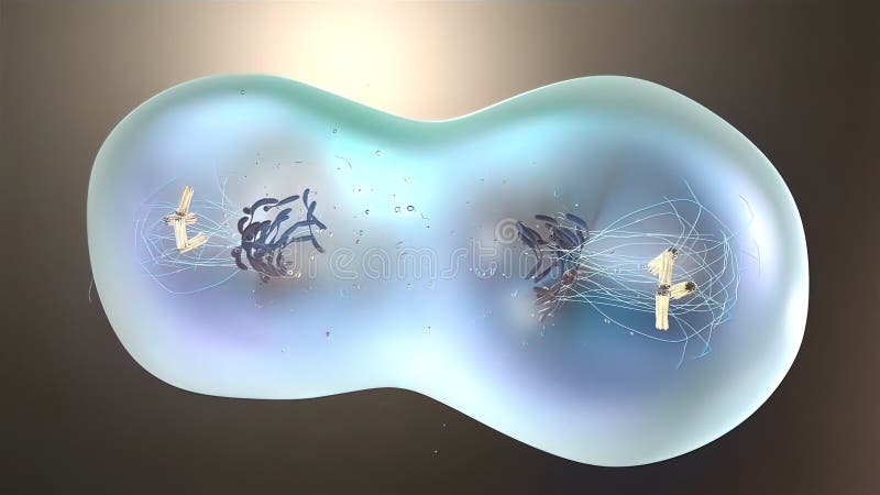 Cell Division or Cloning Cells. Stem Cells Dividing Under the ...