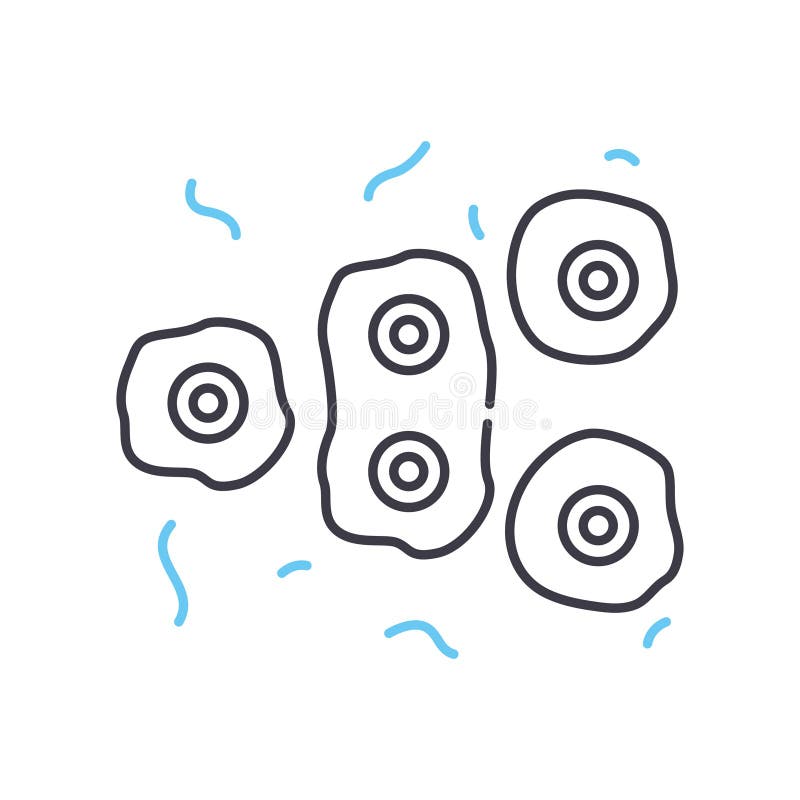 Cell Division Line Icon, Outline Symbol, Vector Illustration, Concept Sign Stock Vector ...