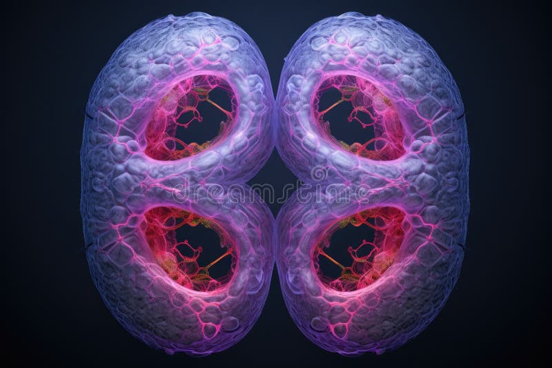 Cell Division during Mitosis Under a Microscope Stock Illustration ...