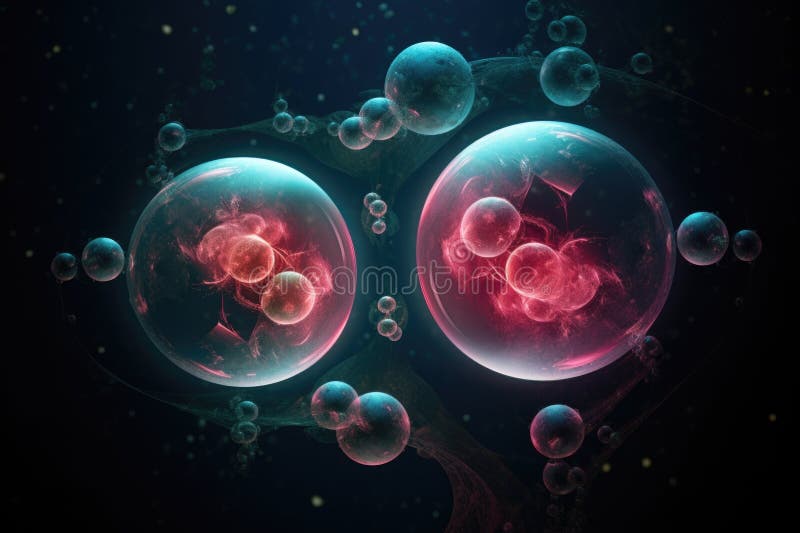 Cell Division during Mitosis Under a Microscope Stock Illustration ...
