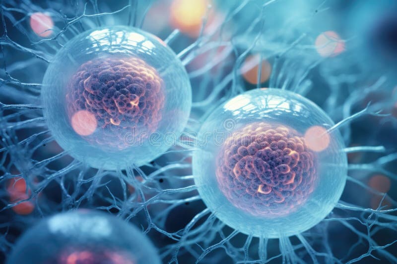 Cell Division during Mitosis Under a Microscope Stock Illustration ...
