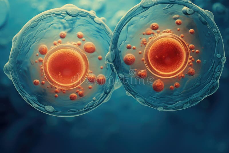Cell Division during Mitosis Under a Microscope Stock Illustration ...