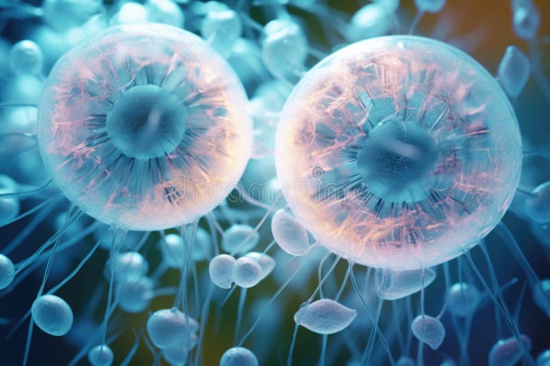 Cell Division during Mitosis Under a Microscope Stock Illustration ...