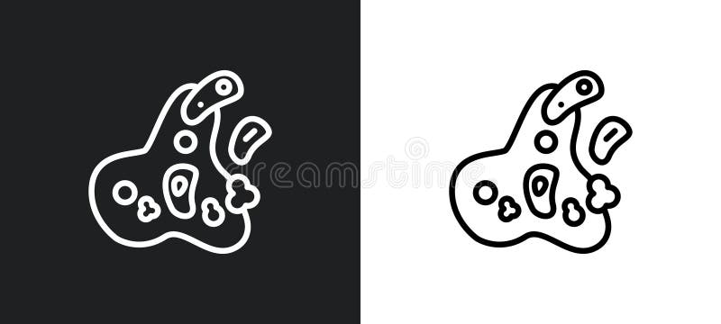 Cell Division Outline Icon in White and Black Colors. Cell Division Flat Vector Icon from ...