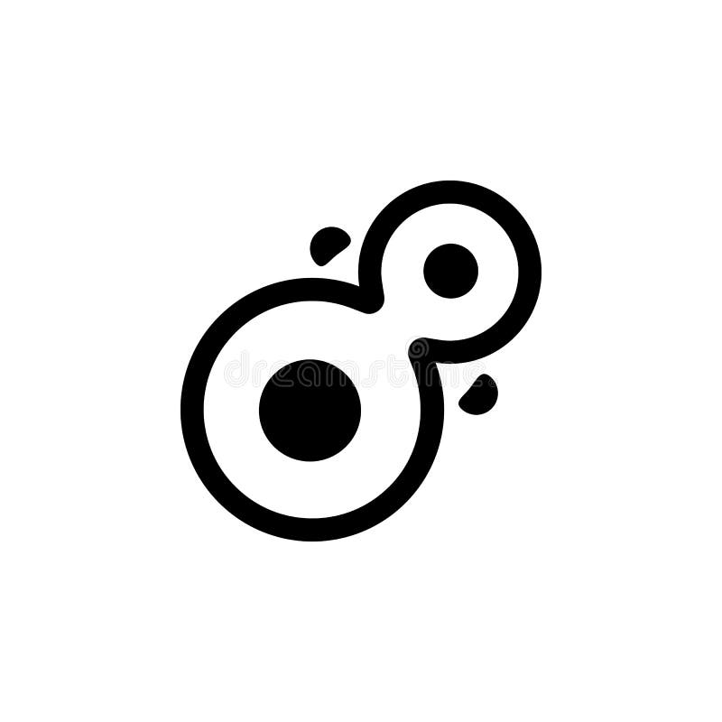 Cell Division Process Flat Icon, Cell Divides into Two, Cell Isolated ...