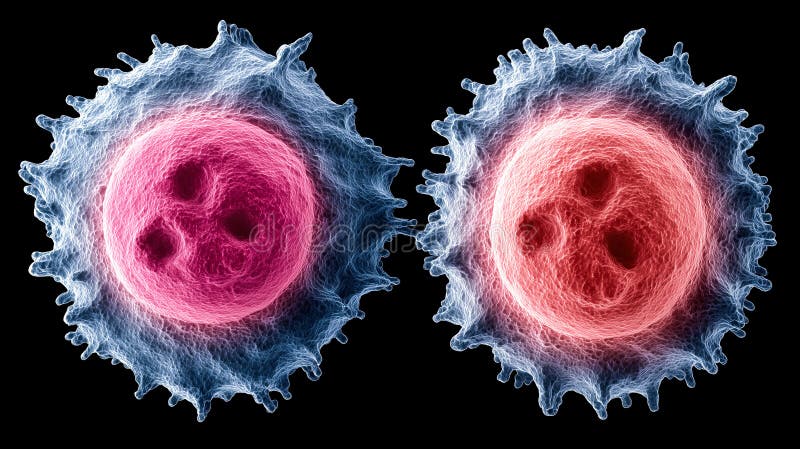 Cell Division Under a Microscope. Cloning Cells. Cell Mitosis Stock ...