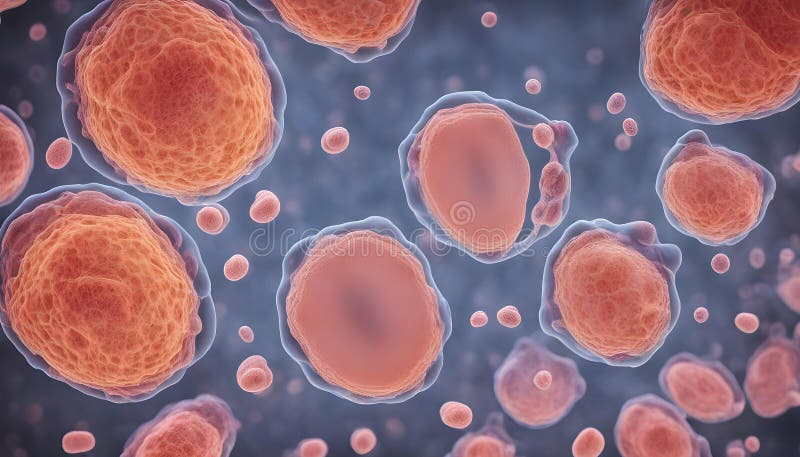 Cell Division Under a Microscope. Cloning Cells Stock Illustration ...