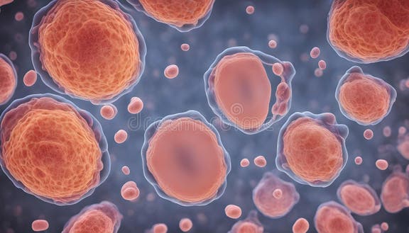 Cell Division Under a Microscope. Cloning Cells Stock Illustration ...