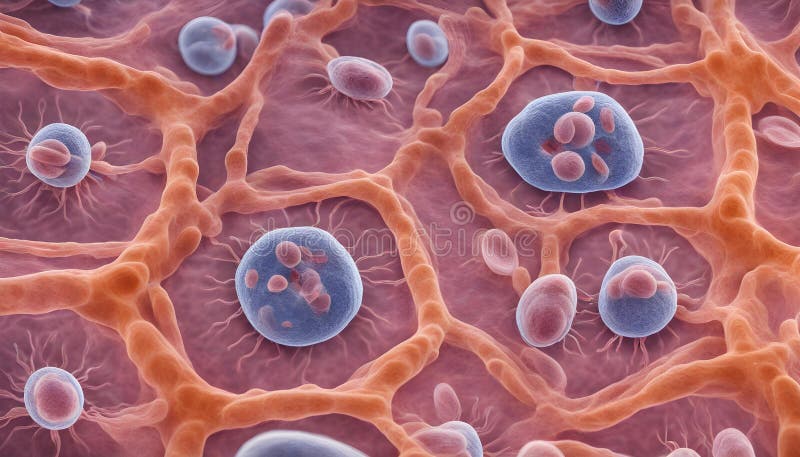 Cell Division Under a Microscope. Cloning Cells Stock Illustration ...
