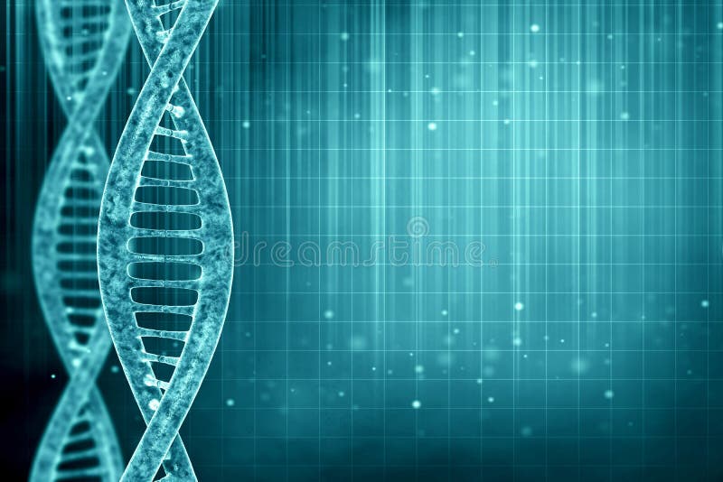Cell DNA in Blue Background Stock Illustration - Illustration of light ...